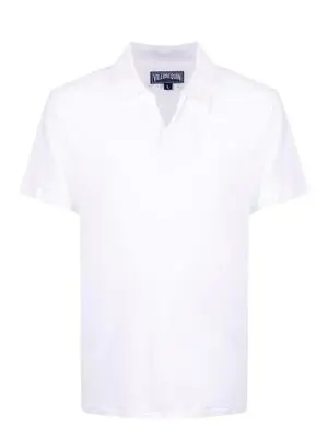 Vilebrequin Open-collar Linen Polo Shirt - White