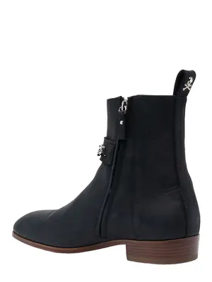 Philipp Plein Nabuk Leather Ankle Boots - Black