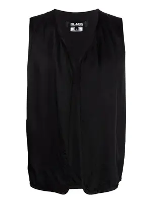 BLACK COMME DES GARÇONS Logo-embroidered Gilet - Black