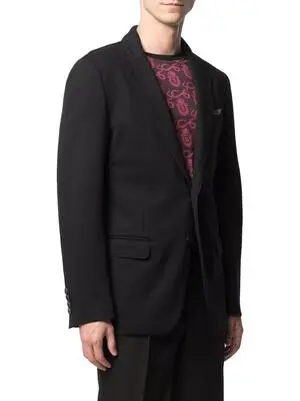 BILLIONAIRE Embossed-logo Single-breasted Blazer - Black