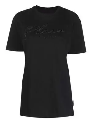 Philipp Plein Philipp Plein Embellished Cotton T-Shirt Black