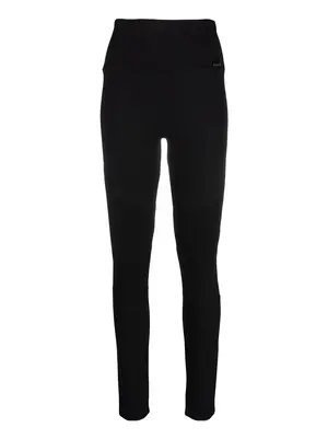 Philipp Plein Ribbed-panel Biker Leggings - Black