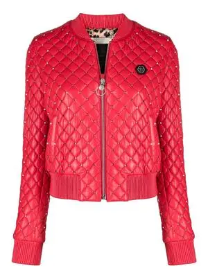 Philipp Plein Stud-embellished Bomber Jacket - Red