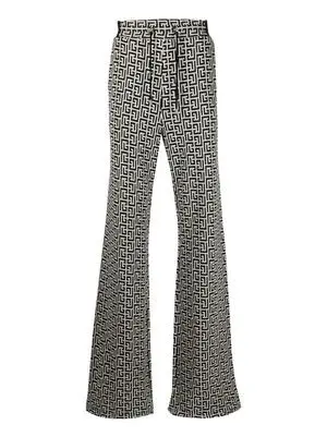 Balmain Monogram-motif Trousers - Neutrals