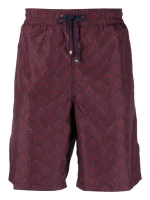BILLIONAIRE Lion Head-motif Drawstring Swim Shorts - Red