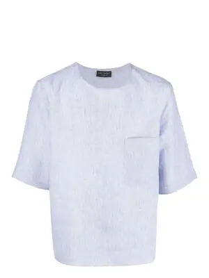 DELL'OGLIO Short-sleeve Linen T-shirt - Blue