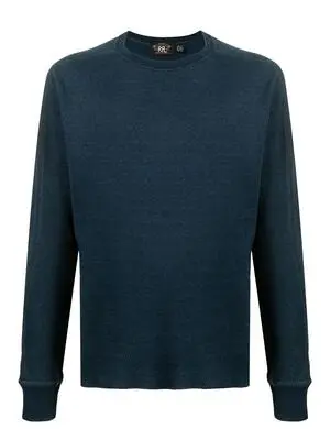 Ralph Lauren Jacquard Crewneck Long Sleeve Knit - Blue