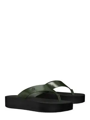 Tory Burch Platform Flip-Flop Dark Emerald/perfect Black