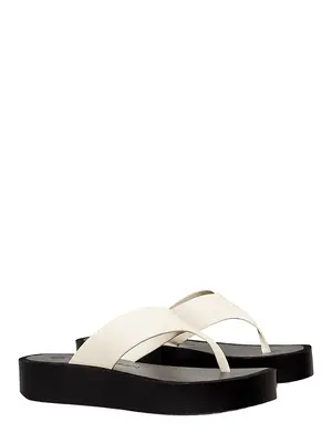 Tory Burch Platform Flip-Flop New Ivory / Perfect Black