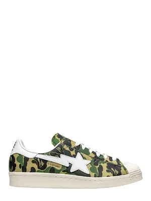 Adidas X Bape Superstar Camo Sneakers - Green