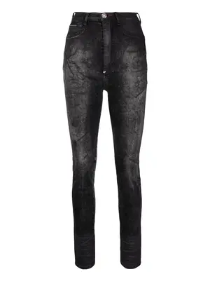Philipp Plein Super High-waisted Jeggings - Black
