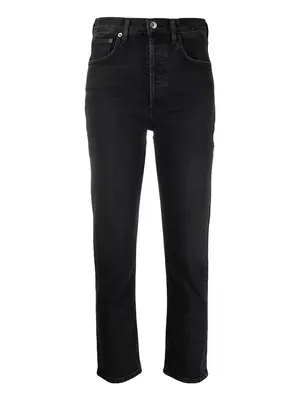 AGOLDE High-waisted Straight-leg Jeans - Black