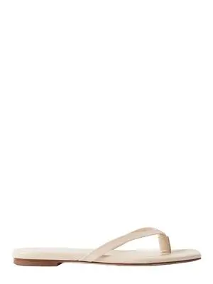 AeydĒ Aeyde Renee Leather Flip Flops Neutrals