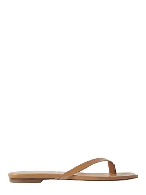 AeydĒ Aeyde Renee Leather Flip Flops Tan