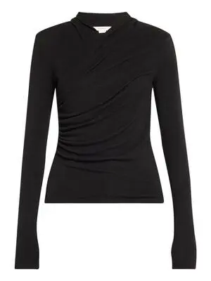 Vince Long-sleeve Wrap Top - Black