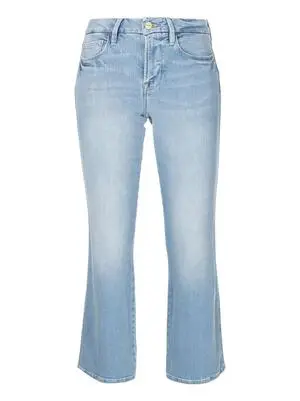 FRAME Mid-Rise Cropped Straight Leg Jeans