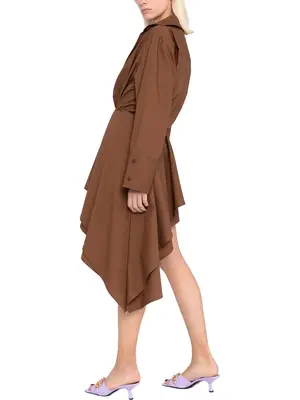 ATTICO The Attico Asymmetric Gathered Shirt Dress