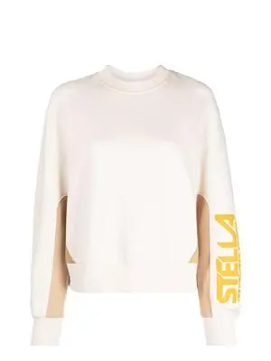 Stella McCartney Logo-print Colour-block Sweatshirt - Neutrals