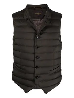 MOORER Padded Sleeveless Jacket - Brown