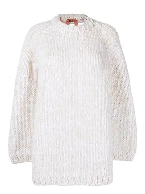 N°21 Open-back Crew-neck Jumper - White