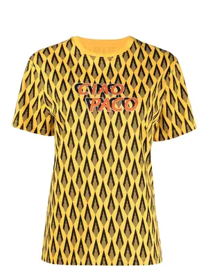 Rabanne Ciao Paco Print T-shirt - Yellow