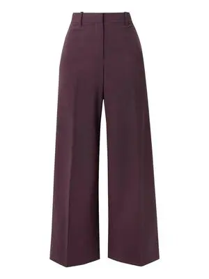 Theory Wool-blend Straight-leg Pants - Purple