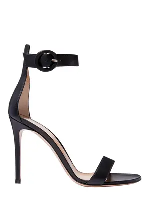 GIANVITO ROSSI White Leather Portofino Sandals Blue