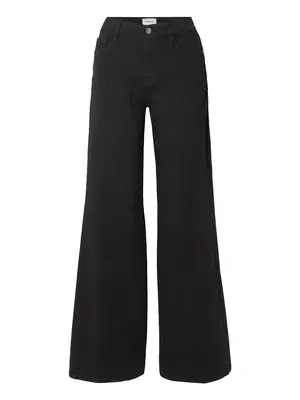 FRAME FRAME Le Palazzo High-rise Wide-leg Jeans Black