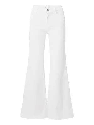 FRAME Le Palazzo High-rise Wide-leg Jeans - White