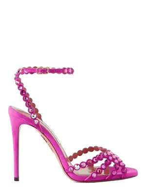 AQUAZZURA Aquazzura Tequila 105 Crystal-Embellished Sandals Pink