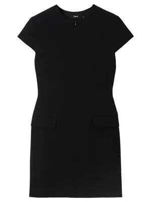 Theory Crepe Mini Dress Black