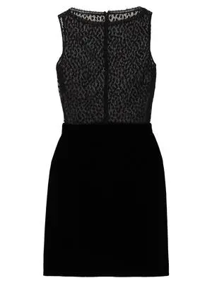 Givenchy Cotton-blend Lace And Velvet Mini Dress - Black