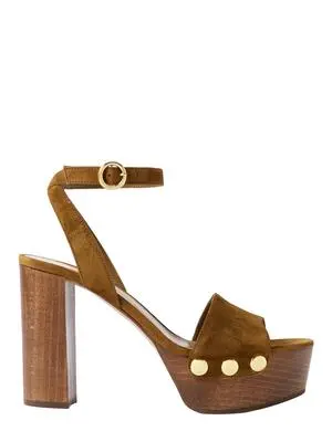 GIANVITO ROSSI 70 Suede Sandals - Brown