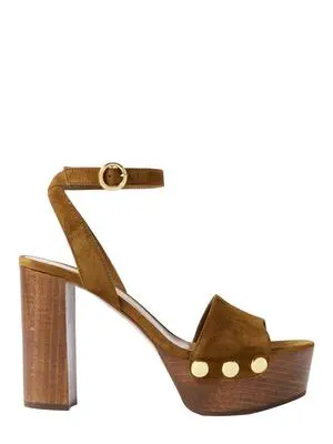 GIANVITO ROSSI 70 Suede Sandals Neutral