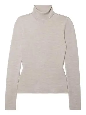 Gabriela Hearst May Wool, Cashmere And Silk-blend Turtleneck Sweater - Neutrals