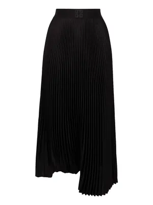 Givenchy 4g Asymmetric Pleated Skirt - Black