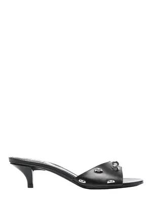 Givenchy Studded Ring Leather Sandals - Black