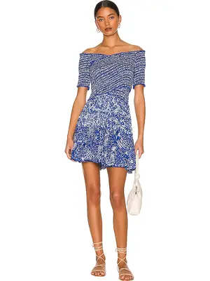 Poupette St Barth Poupette St Barth Soledad Mini Dress Blue Antibes