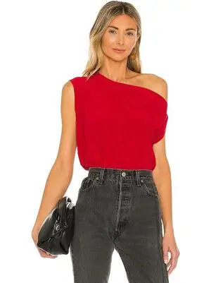 Norma Kamali X Drop Shoulder Top - Tiger Red