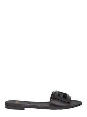 Fendi Baguette Ff Tube Medallion Flat Sandals - Nero