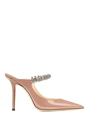 JIMMY CHOO Bing 100 Patent Leather Mules - Ballet Pink