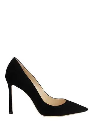 JIMMY CHOO Romy 100 Suede Pointy Toe Pumps