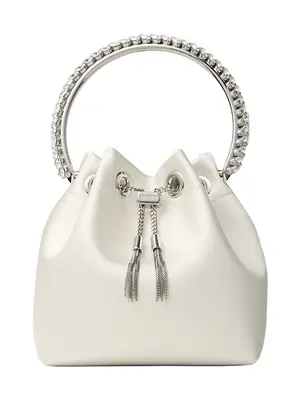 JIMMY CHOO Jimmy Choo Bon Bon Top Handle Bag Ivory/crystal