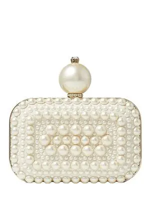 JIMMY CHOO - Jimmy Choo MICRO CLOUD Suede Clutch With Pearl Embellishments