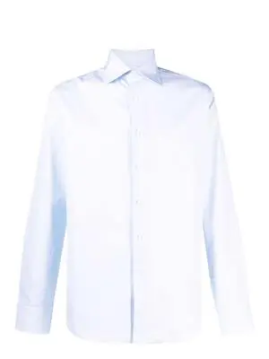 Canali Button-up Cotton Shirt - Blue