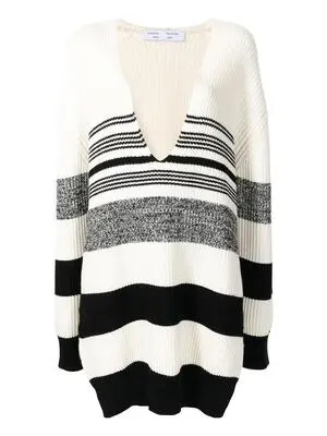 Proenza Schouler White Label Horizontal-stripe V-neck Jumper - White