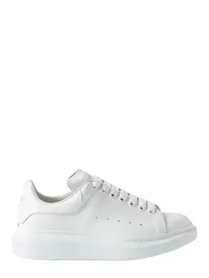 Alexander McQueen Exaggerated-sole Leather Sneakers - White
