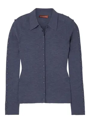 Altuzarra Hill Ribbed Wool-blend Shirt - Blue