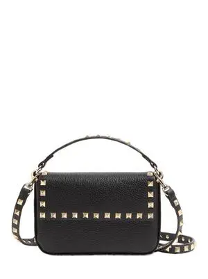 Valentino Garavani Rockstud Grainy Calfskin Pouch - Black