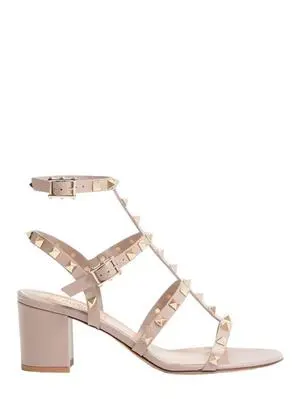 Valentino Garavani Valentino Garavani Rockstud 60 Mm Ankle Strap Sandals Poudre